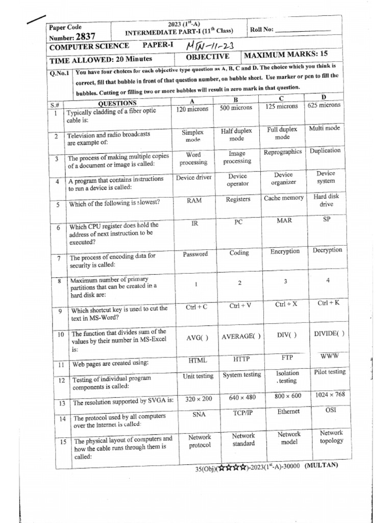 Computer-11 (MTN-23) | PDF