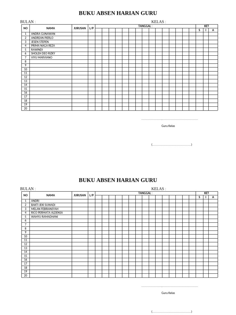 Absen Guru | PDF