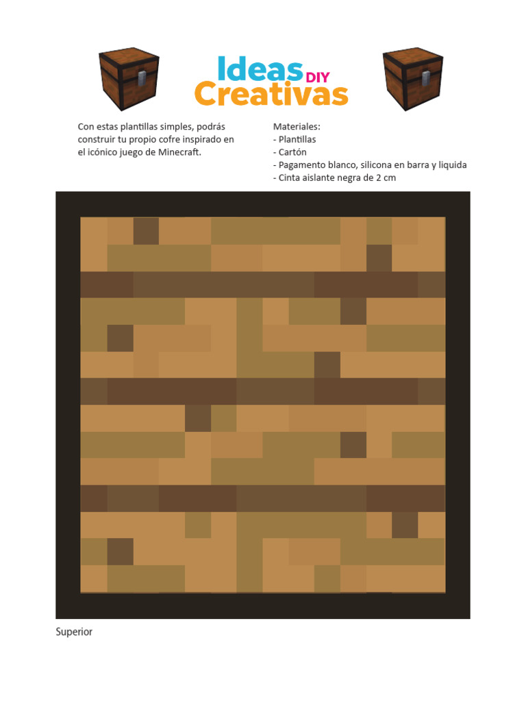 Plantilla Cofre Minecraft IDDIY | PDF