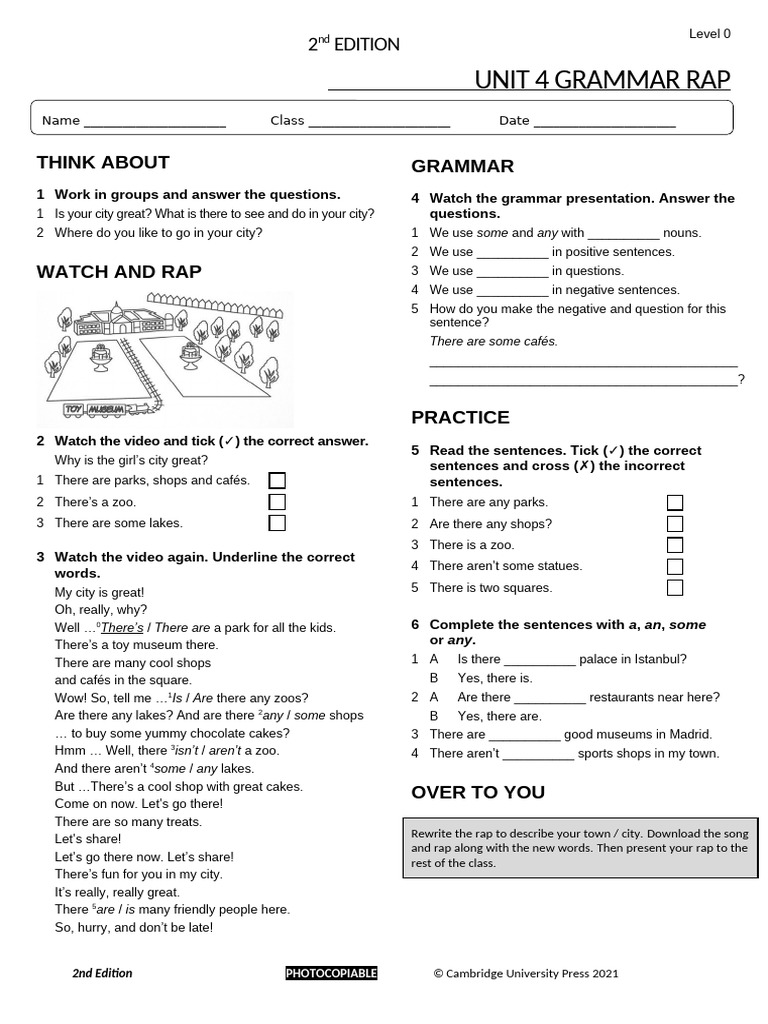 Thk2e BrE L0 Grammar Rap Unit 4 | PDF | Languages | Foreign Language ...