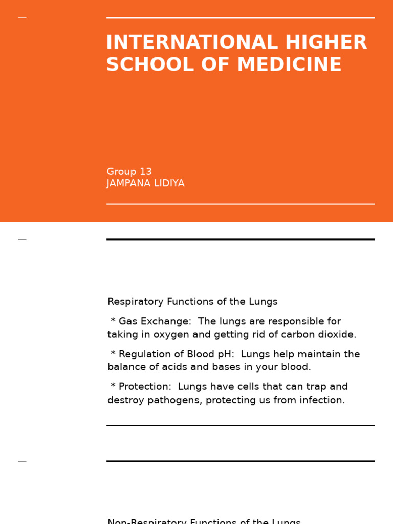Lung Functions for Med Students | PDF | Blood | Lung