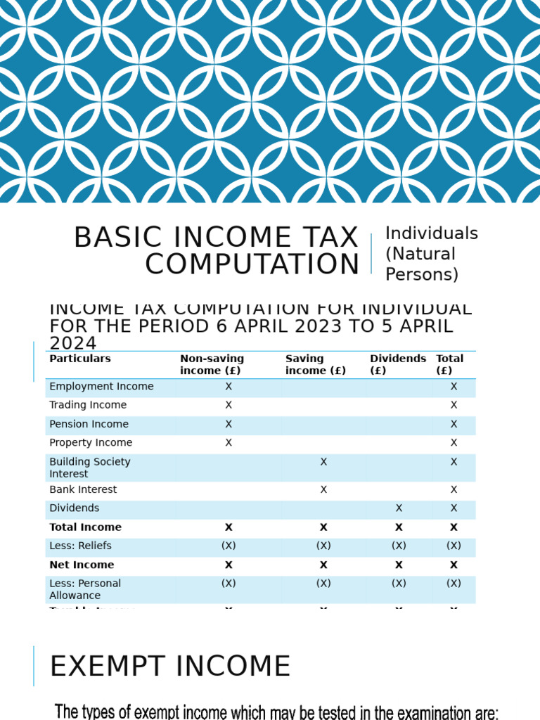 Income Tax Computation Guide 2023/24 | PDF | Income Tax | Taxes