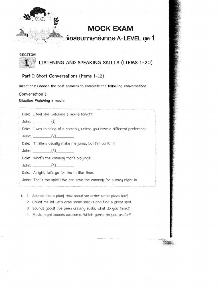 Mock Exam A Level1 | PDF