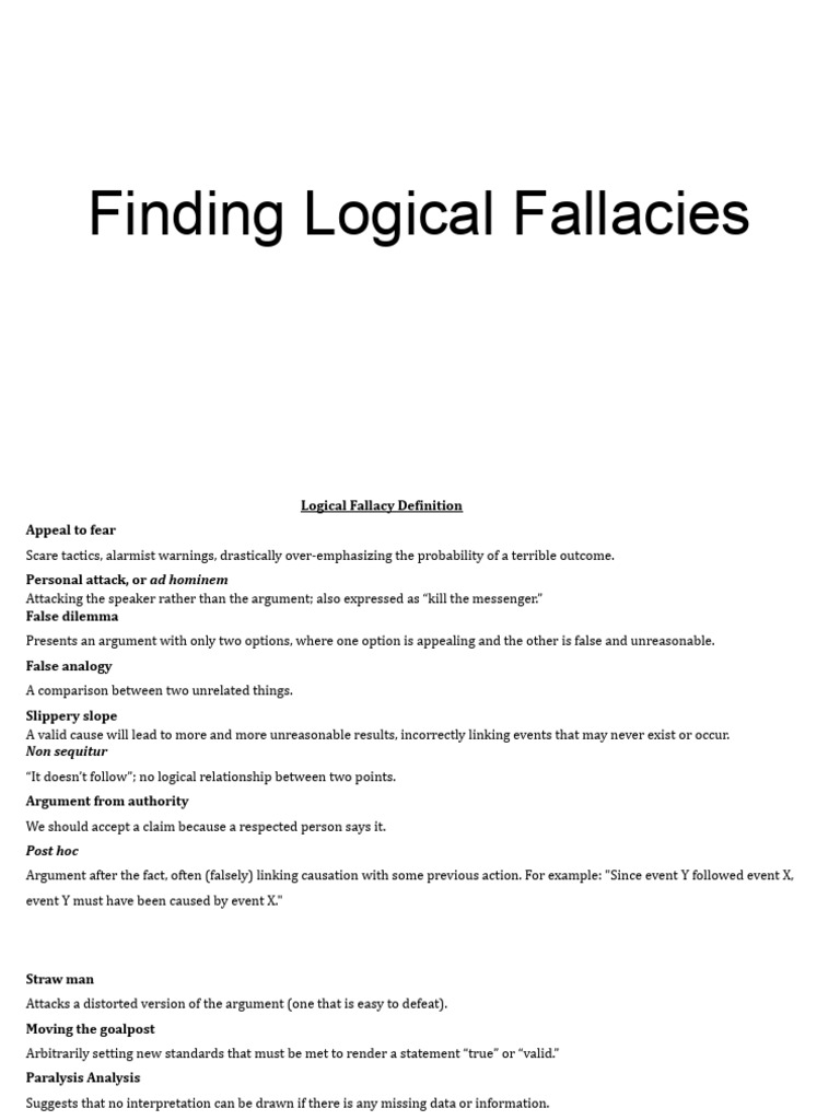 Logical Fallacies | PDF | Fallacy | Argument