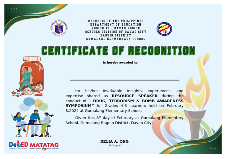 Drug Symposium Certificate | PDF