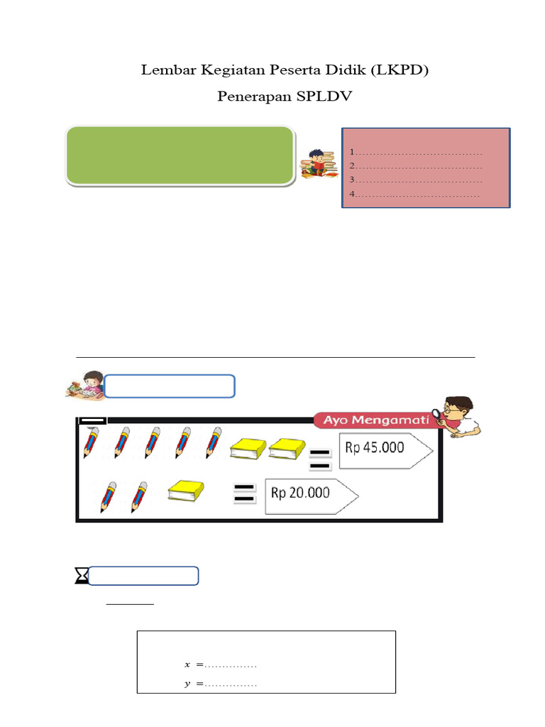 LKPD Penerapan SPLDV - Rasnawati | PDF