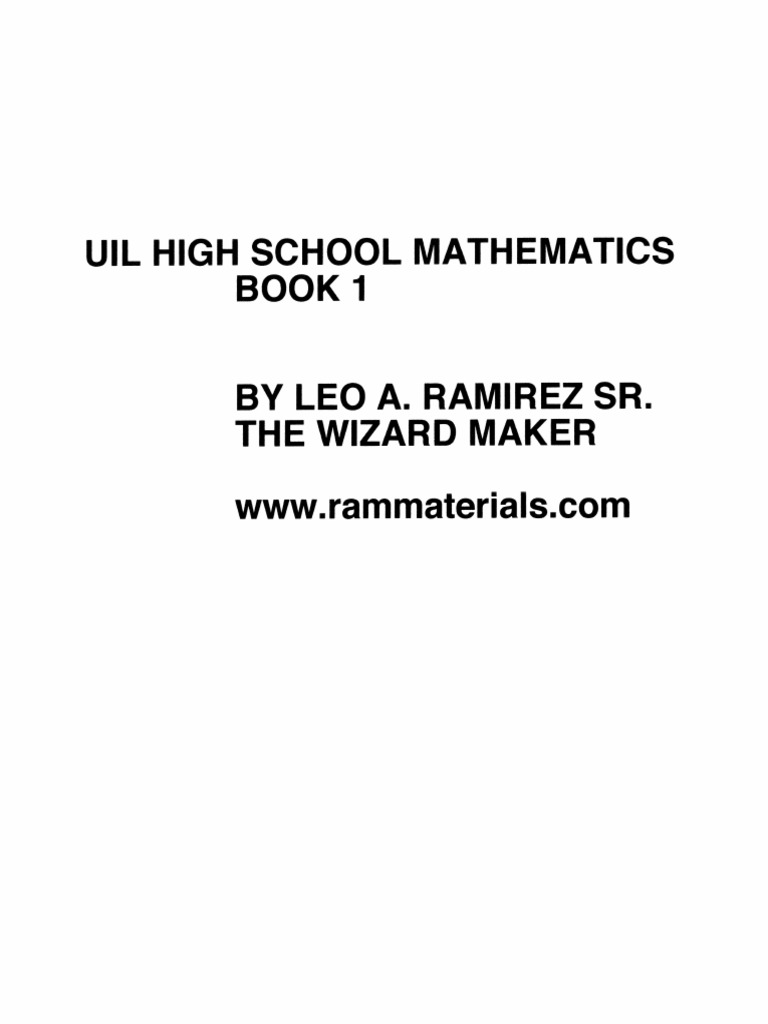 Uil Math Book ?? | PDF