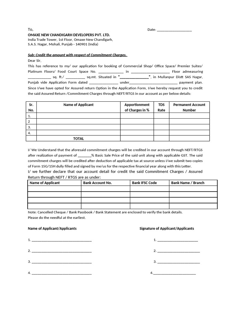 Declaration Format-CHD. EXTN. | PDF | Banking | Government Finances