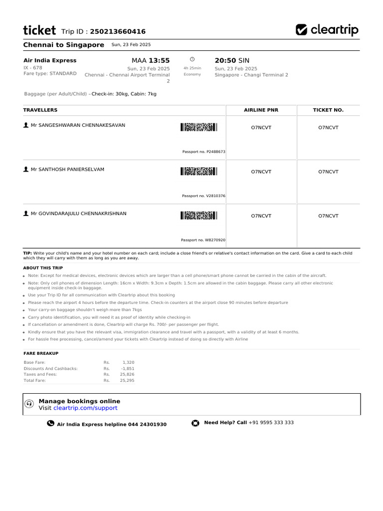 Cleartrip Flight E-Ticket | PDF | Aviation