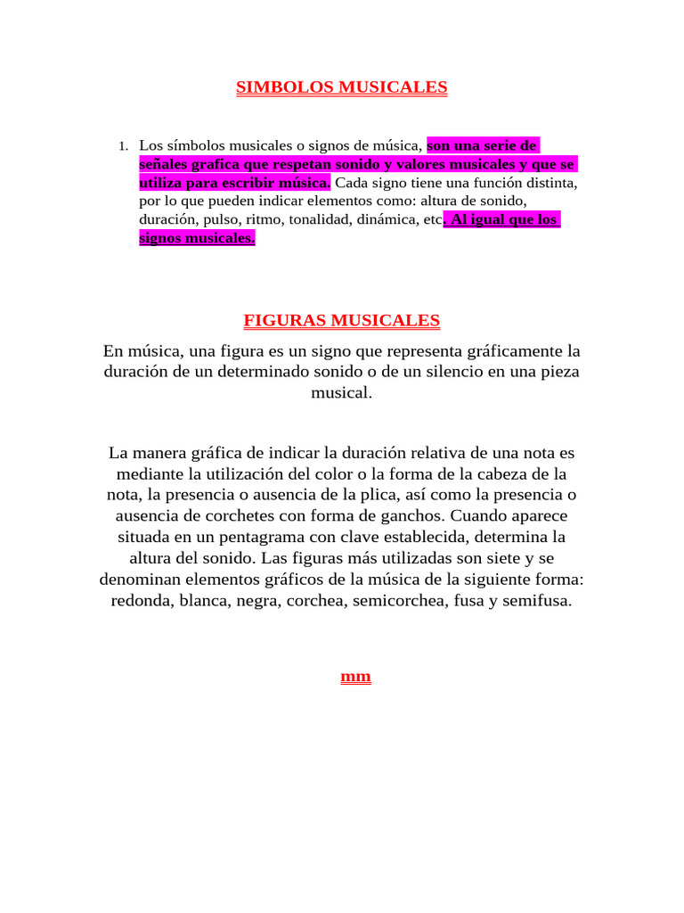 Signos y símbolos musicales esenciales | PDF