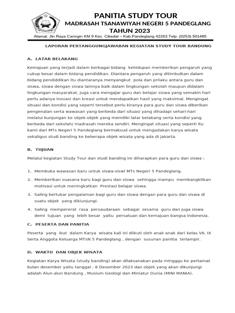 LPJ Study Tour | PDF