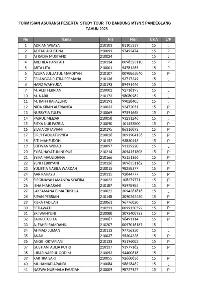 Form Isian Asuransi | PDF