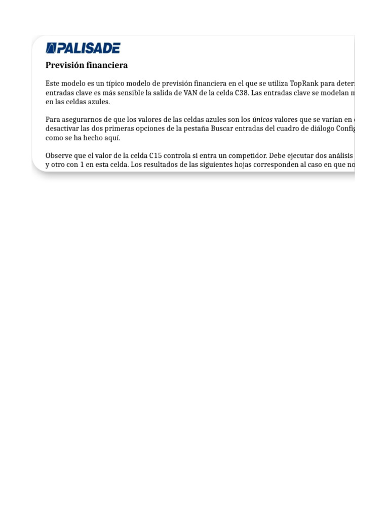Análisis de Previsión Financiera con TopRank | PDF | Comercio | Economias