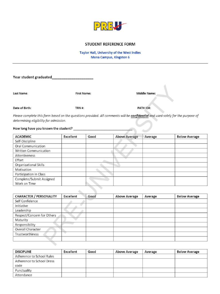 Application Form - PREU POLYTECH | PDF