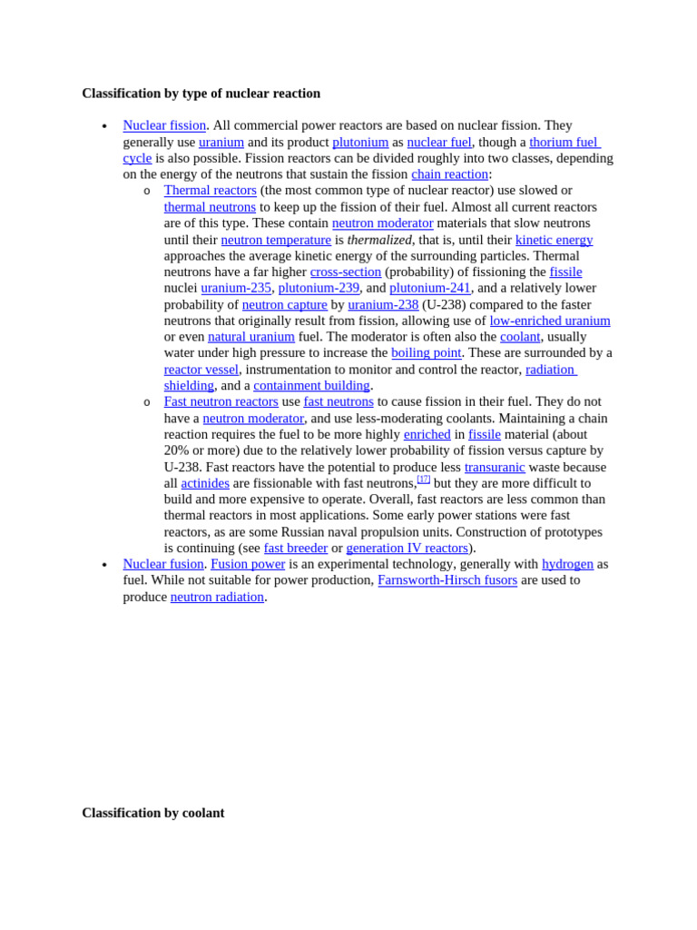 Types of Nuclear Reactions Explained | PDF | Pressurized Water Reactor ...