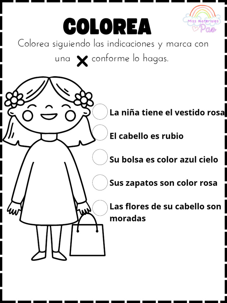 Colorea Según Las Indicaciones para Trabajar La Comprensión Lectora | PDF