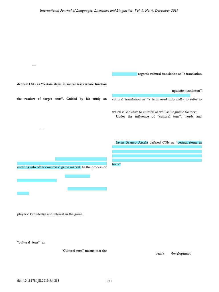 On Translation Strategies of Culture-Specific Items in | PDF ...