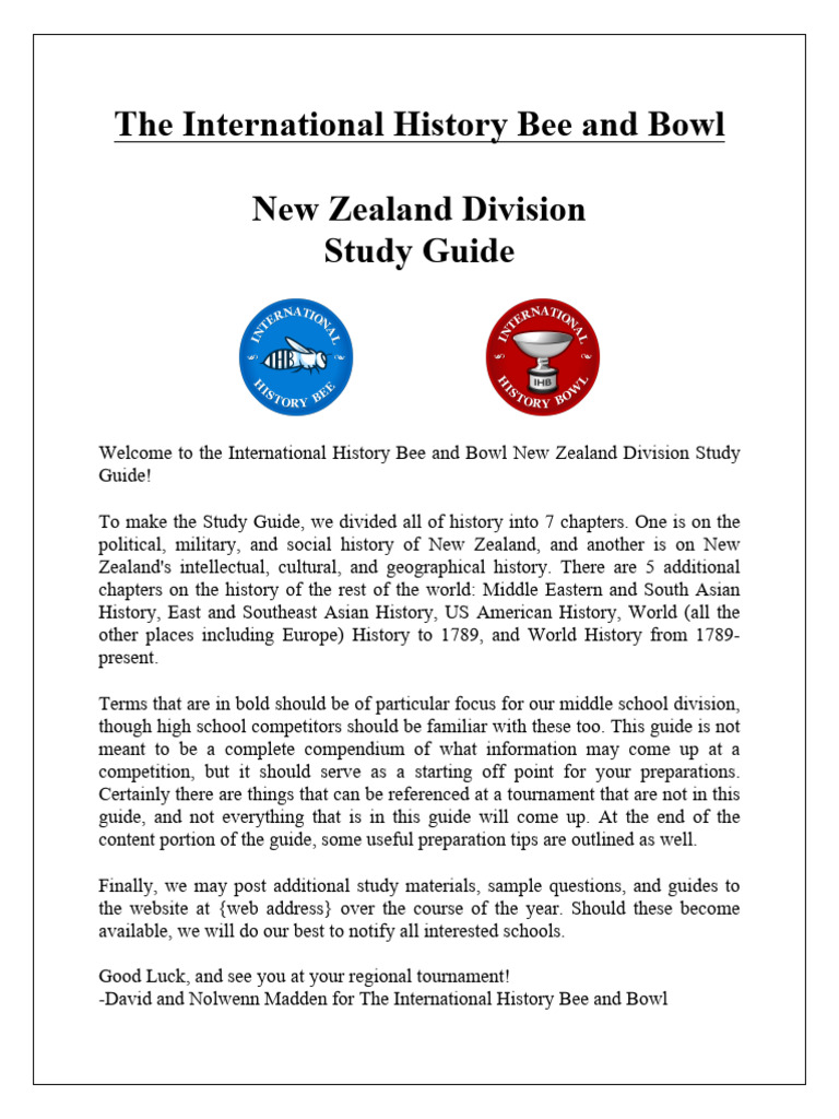 IHBB-Study-Guide-New-Zealand | PDF | Māori People | Han Chinese