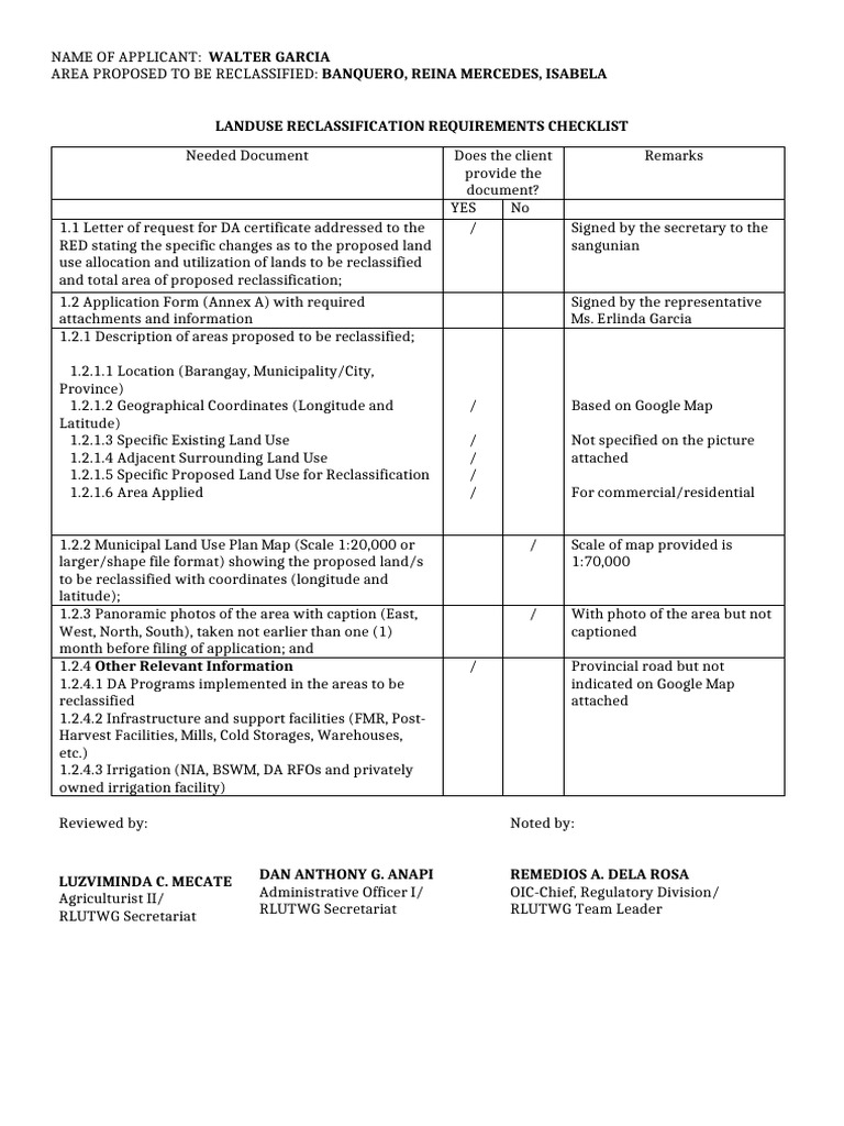 Land Reclassification Checklist | PDF | Cartography | Geographical ...