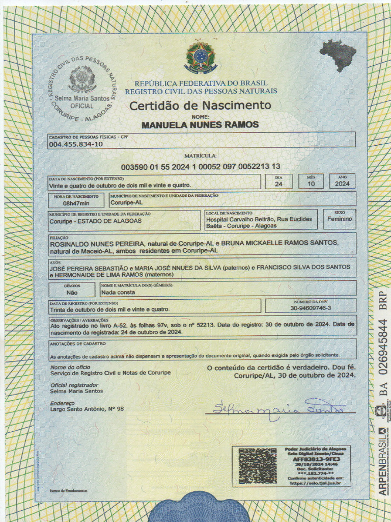 Certidão Manuela | PDF