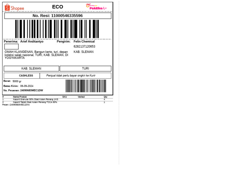 Label Pengiriman.hemat 1 | PDF