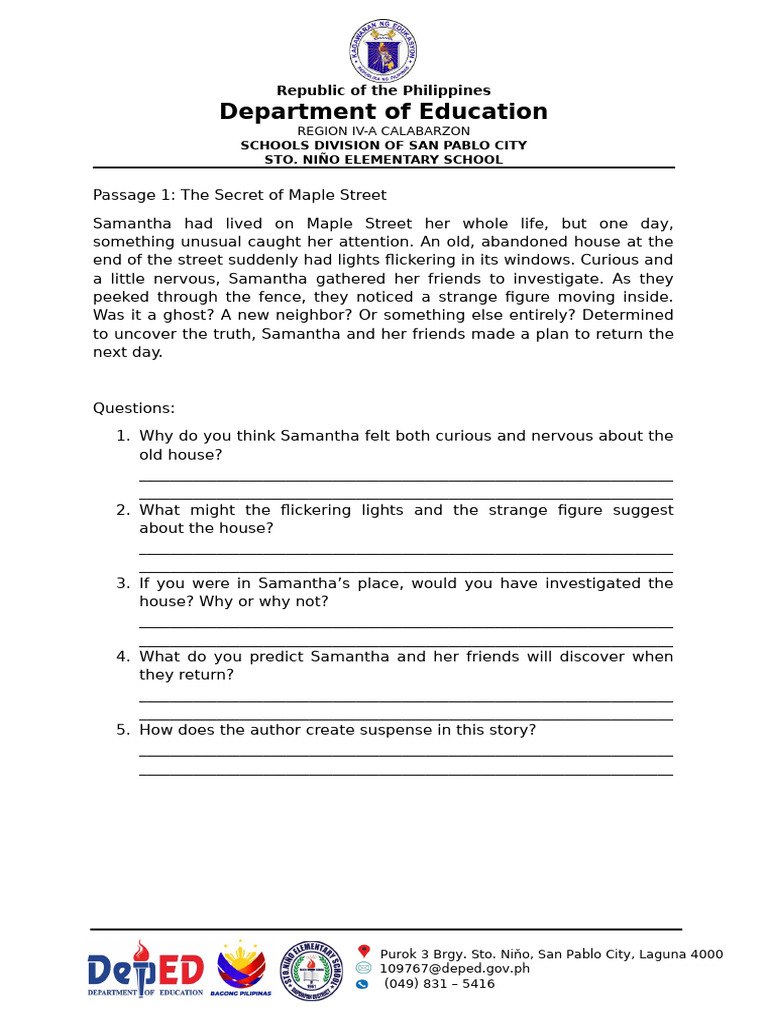 Grade 5 - Literacy - Week 1 4 | PDF