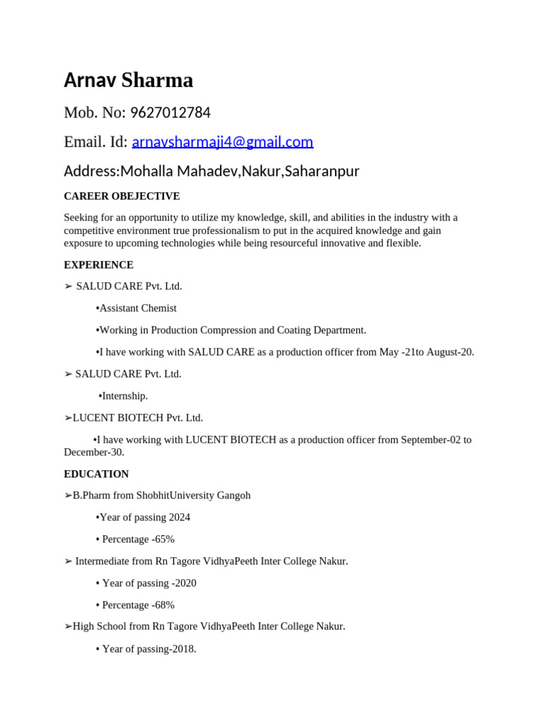 Arnav Sharma 27 | PDF