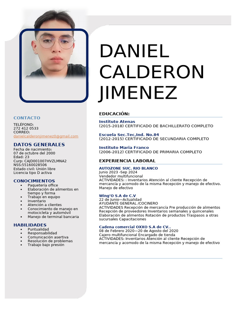 CV Daniel CJ | PDF