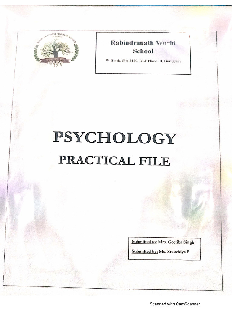 Psychology Practical 1 | PDF