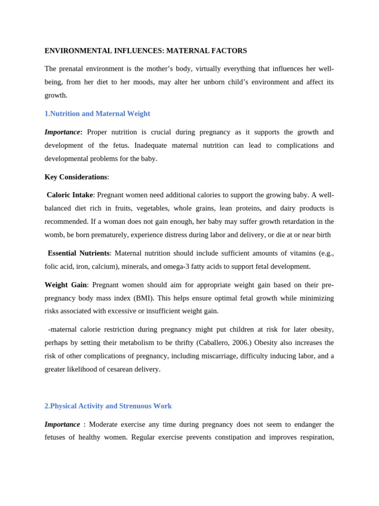 Environmental Influences | PDF | Prenatal Development | Pregnancy