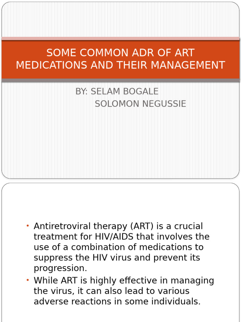 Managing Adverse Reactions in ART | PDF | Medical Specialties | Drugs