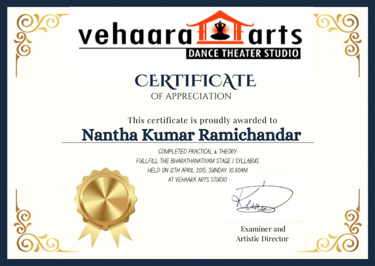 Cream Bordered Appreciation Certificate | PDF