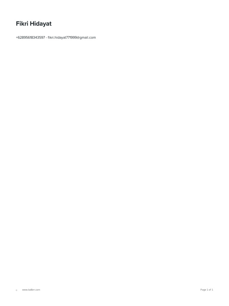 Fikri Hidayat Profile | PDF