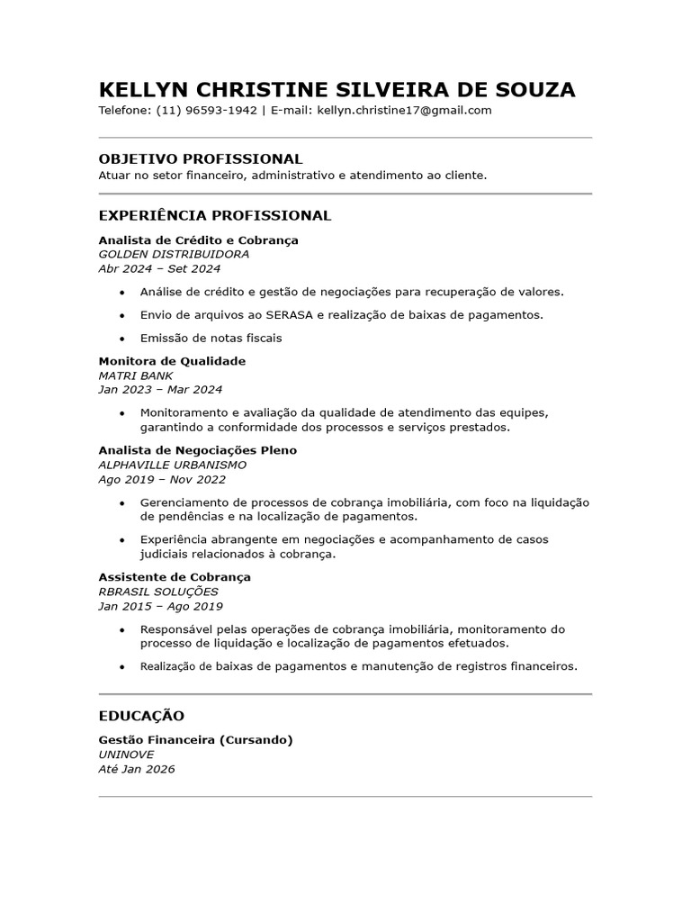 Modelo Curriculo 1 ATS | PDF