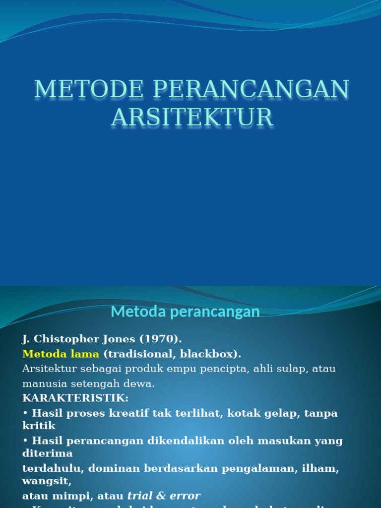Metode Perancangan Arsitektur | PDF