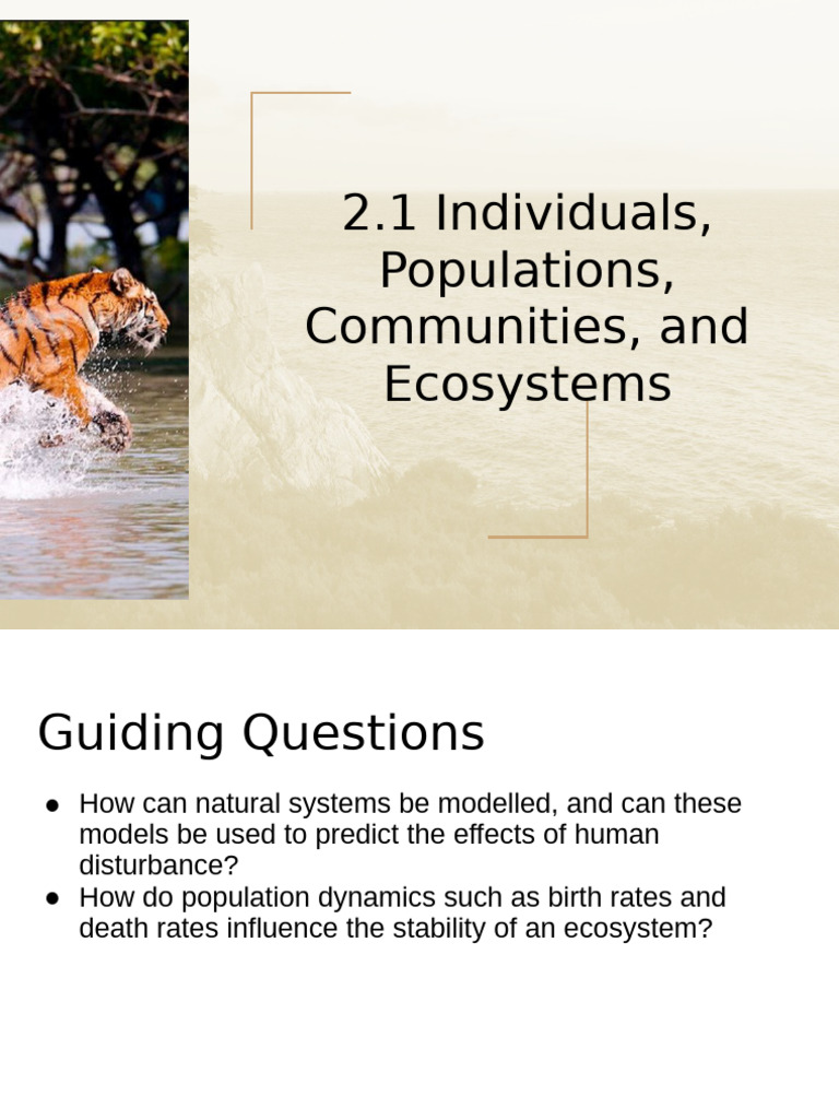 2.1 Individuals Populations Communities and Ecosystems 1 | PDF ...