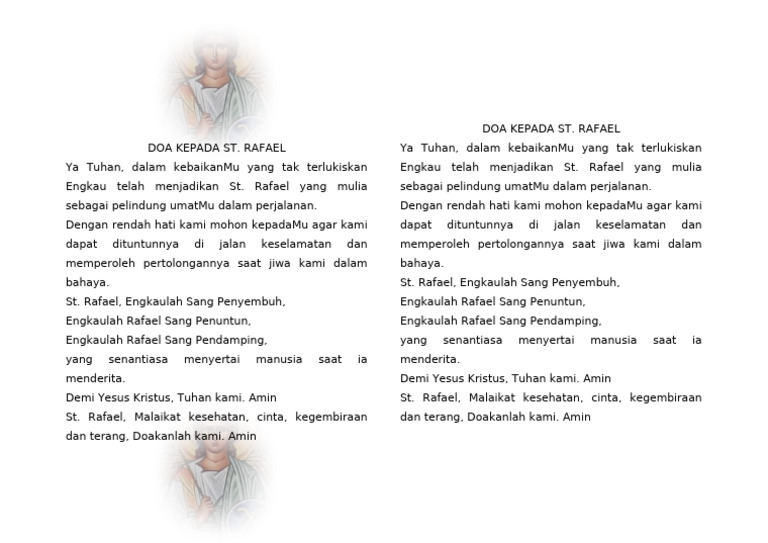 DOA KEPADA ST. RAFAEL | PDF