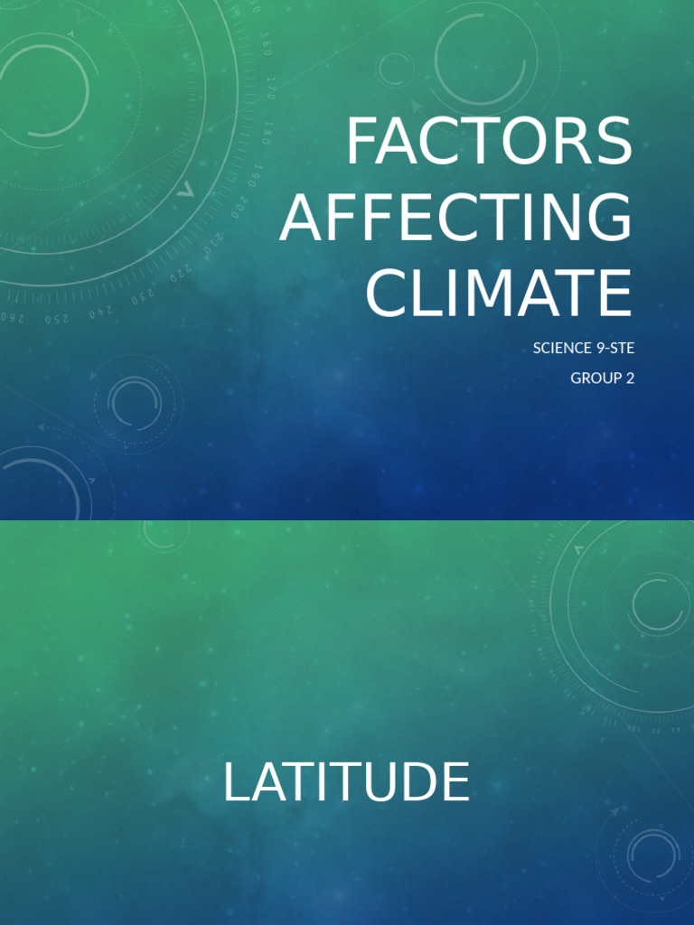 02.factors Affecting Climate | PDF | Latitude | Oceans