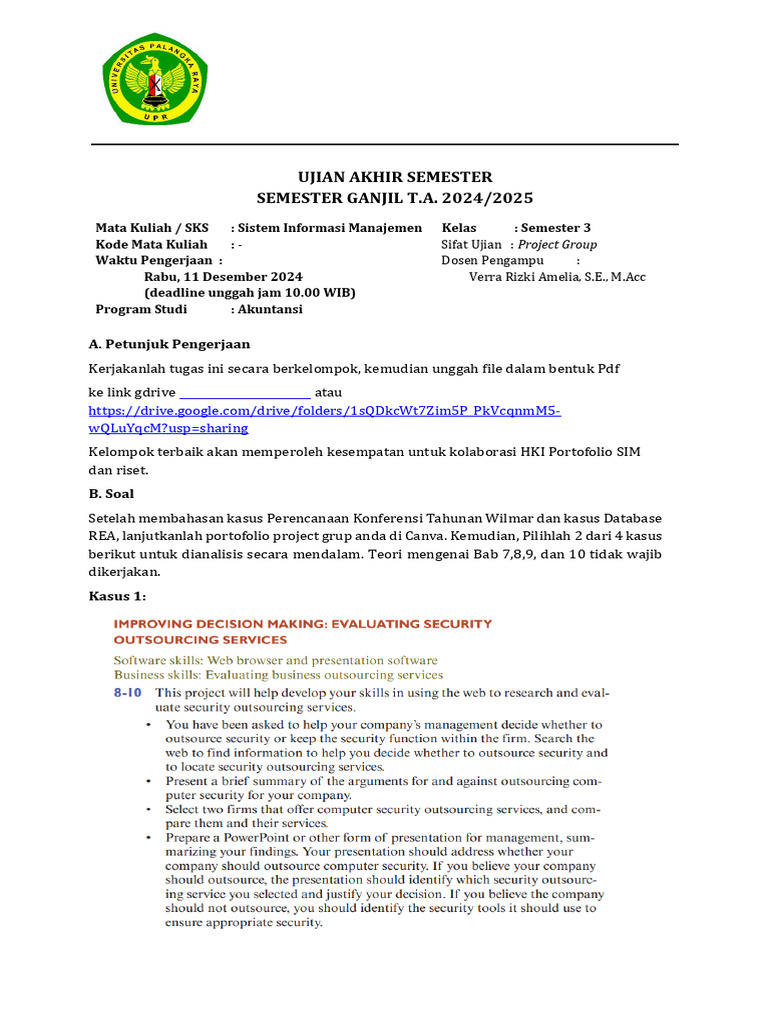 SOAL - UAS - Sistem Informasi Manajemen | PDF