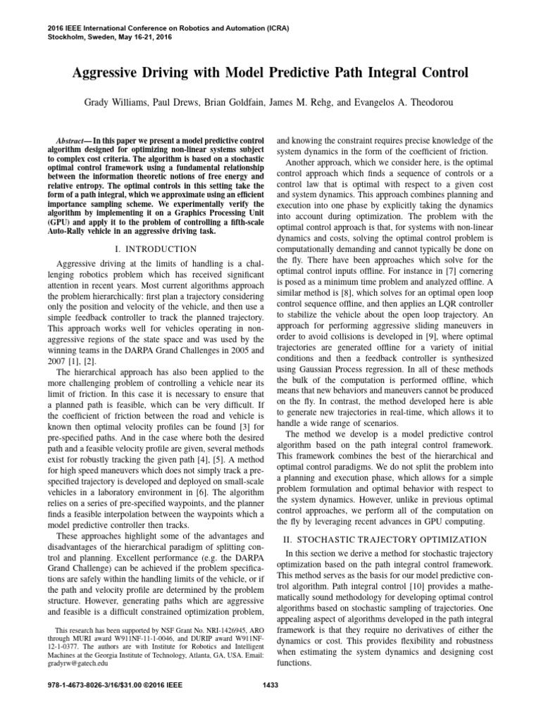 Aggressive Driving via MPPI Control | PDF | Dynamical System | Optimal ...