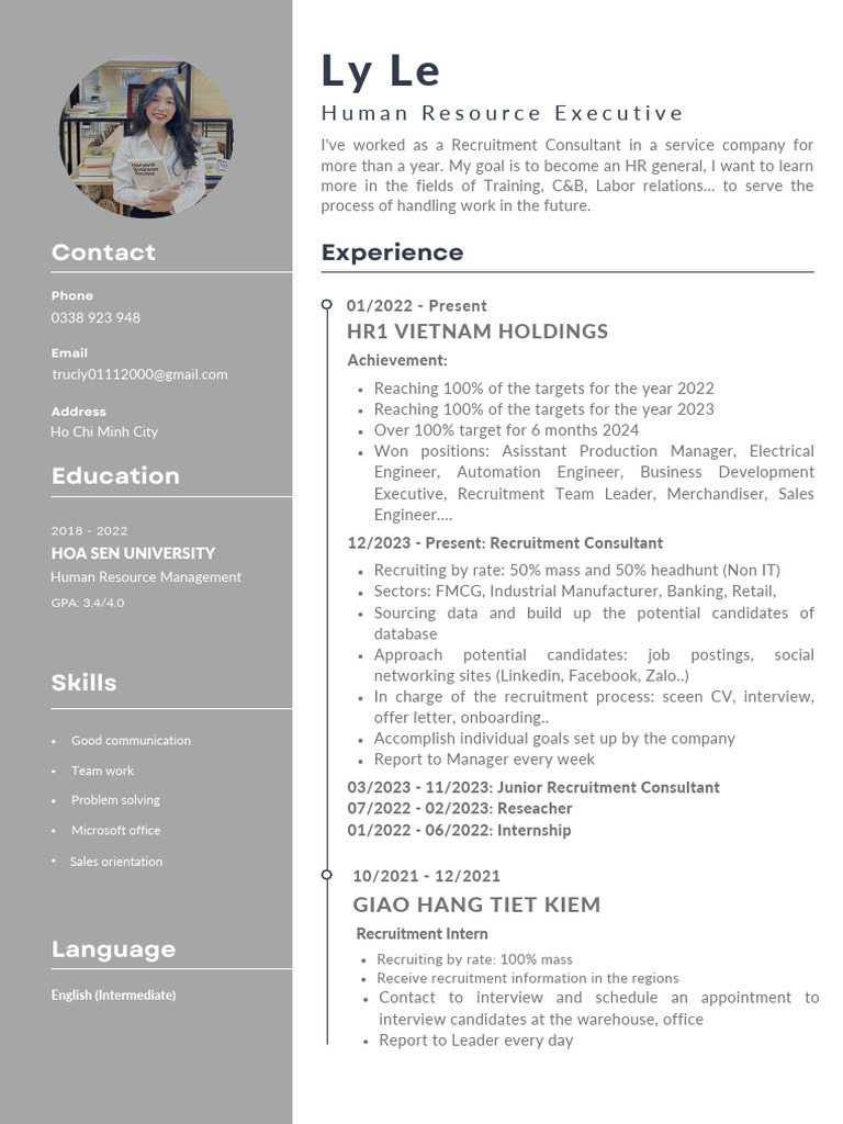CV - Le Nguyen Truc Ly - Recruiter | PDF | Business