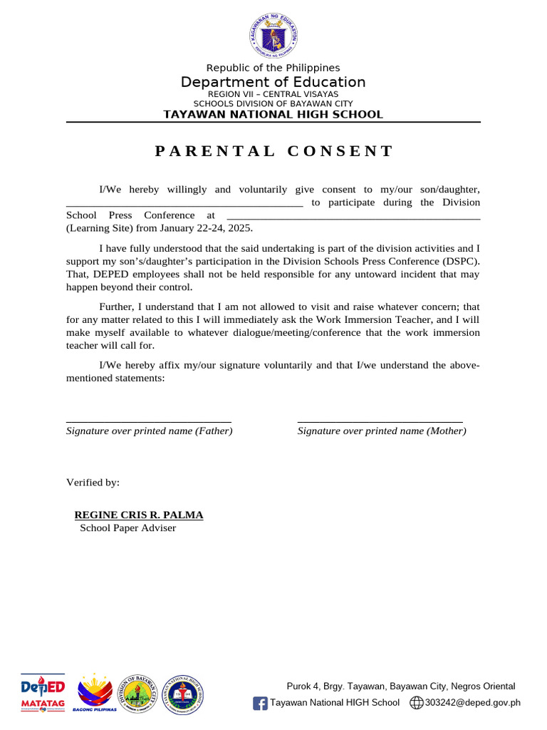 dspc parents consent | PDF