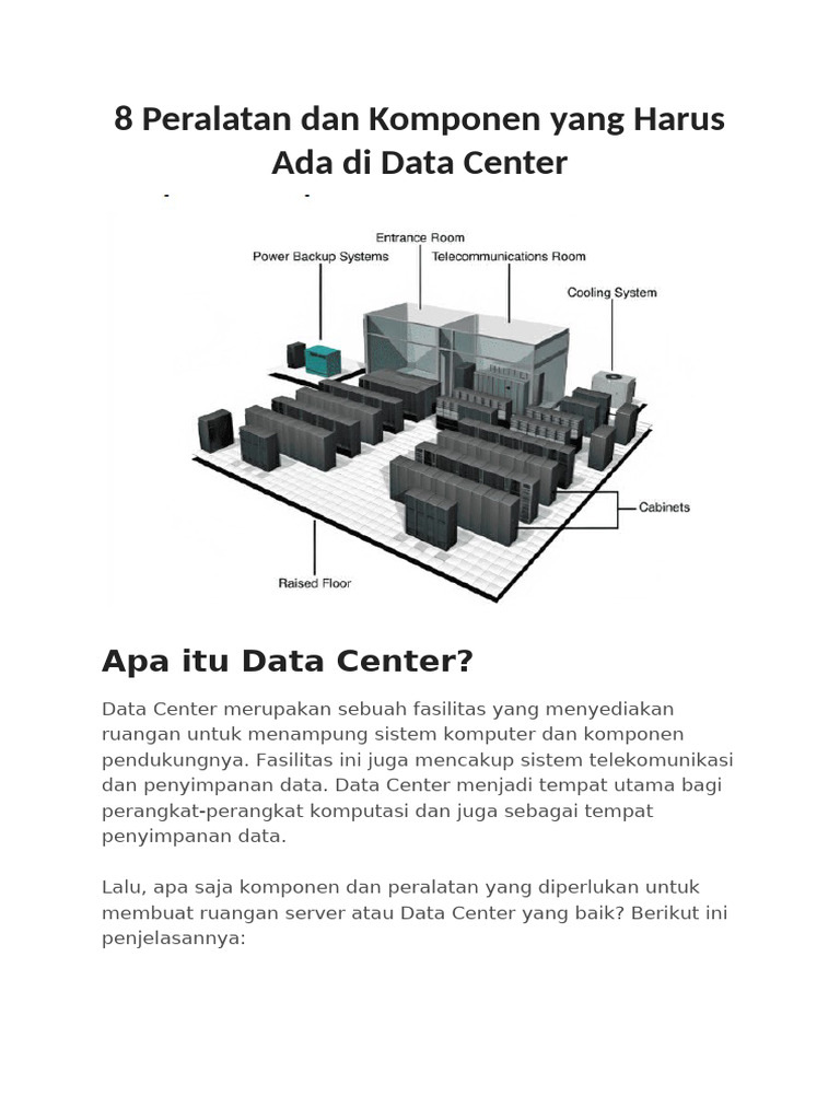 Komponen Utama dalam Data Center | PDF