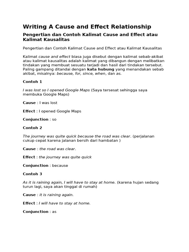 Understanding Cause and Effect Sentences | PDF