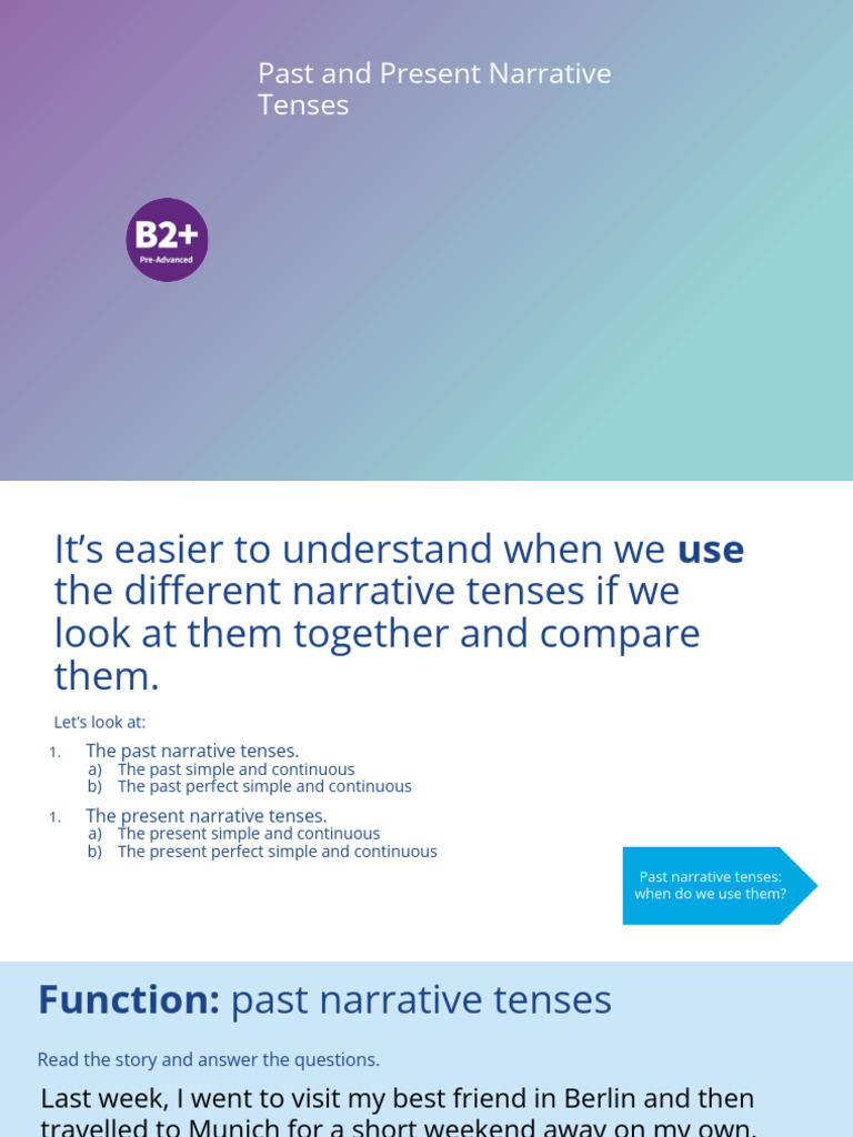 Past and Present Narrative.pptx | PDF | Verb | Grammatical Tense