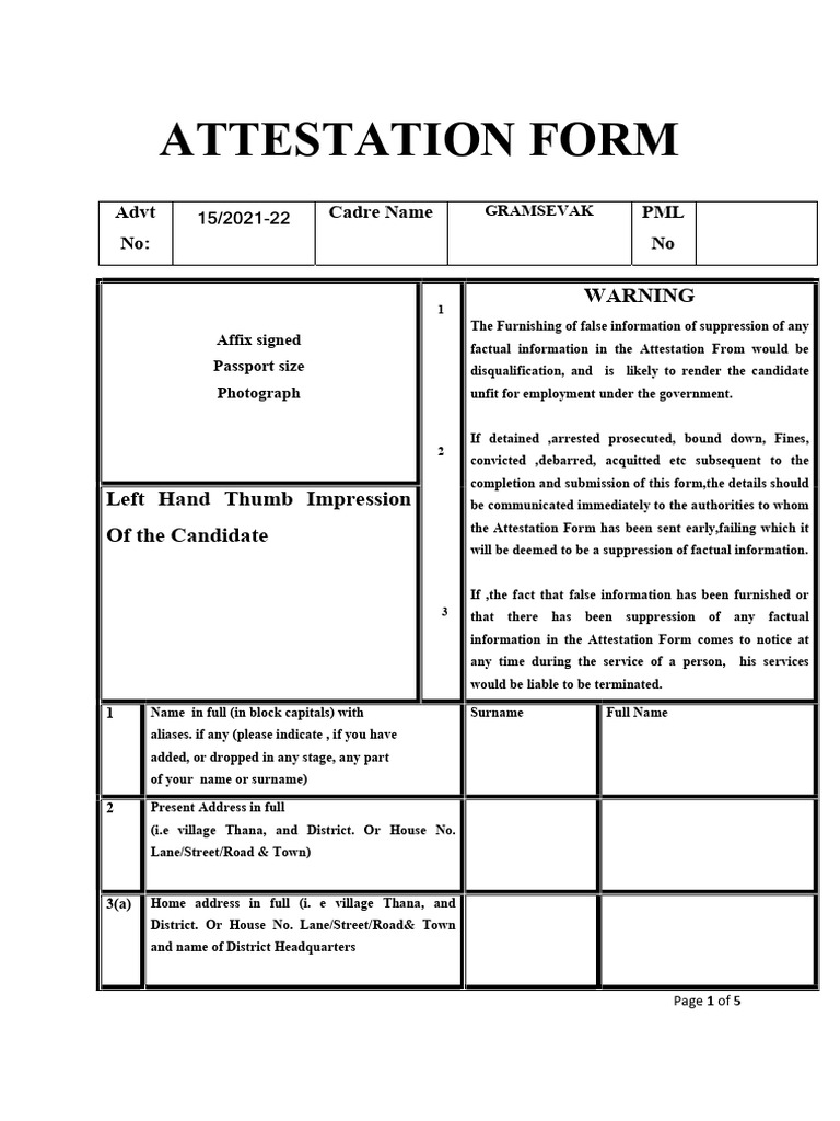 Government Employment Attestation Form | PDF | Crimes | Crime & Violence