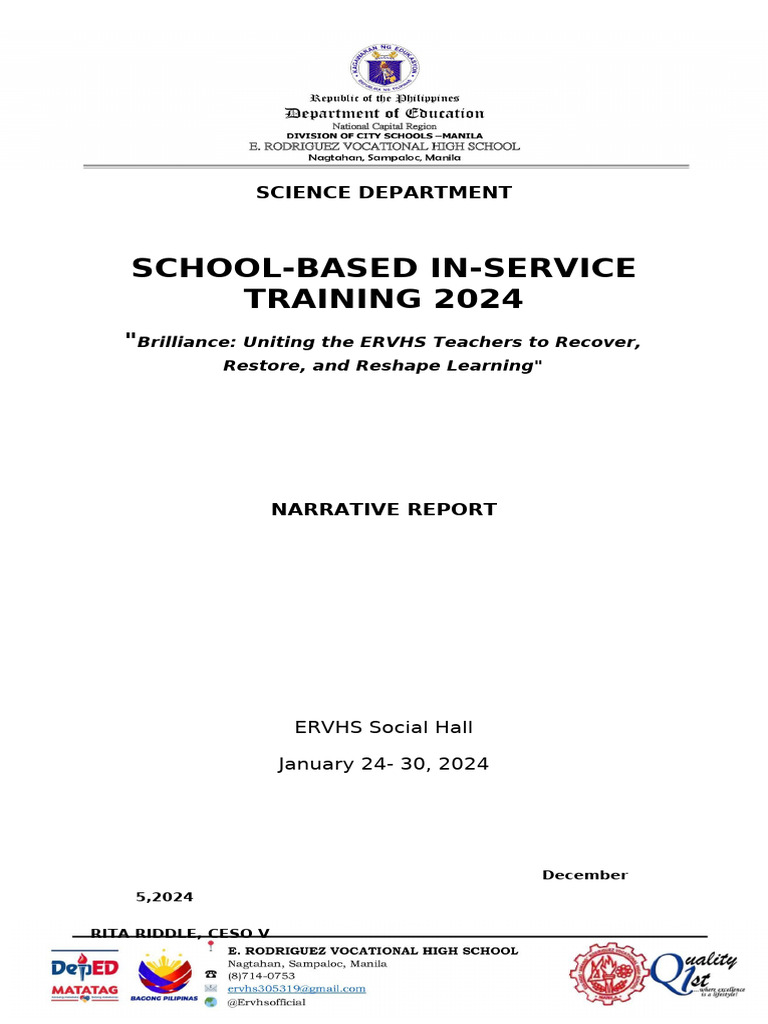 SB-INSET-2024-NARRATIVE-REPORT-1-2 | PDF