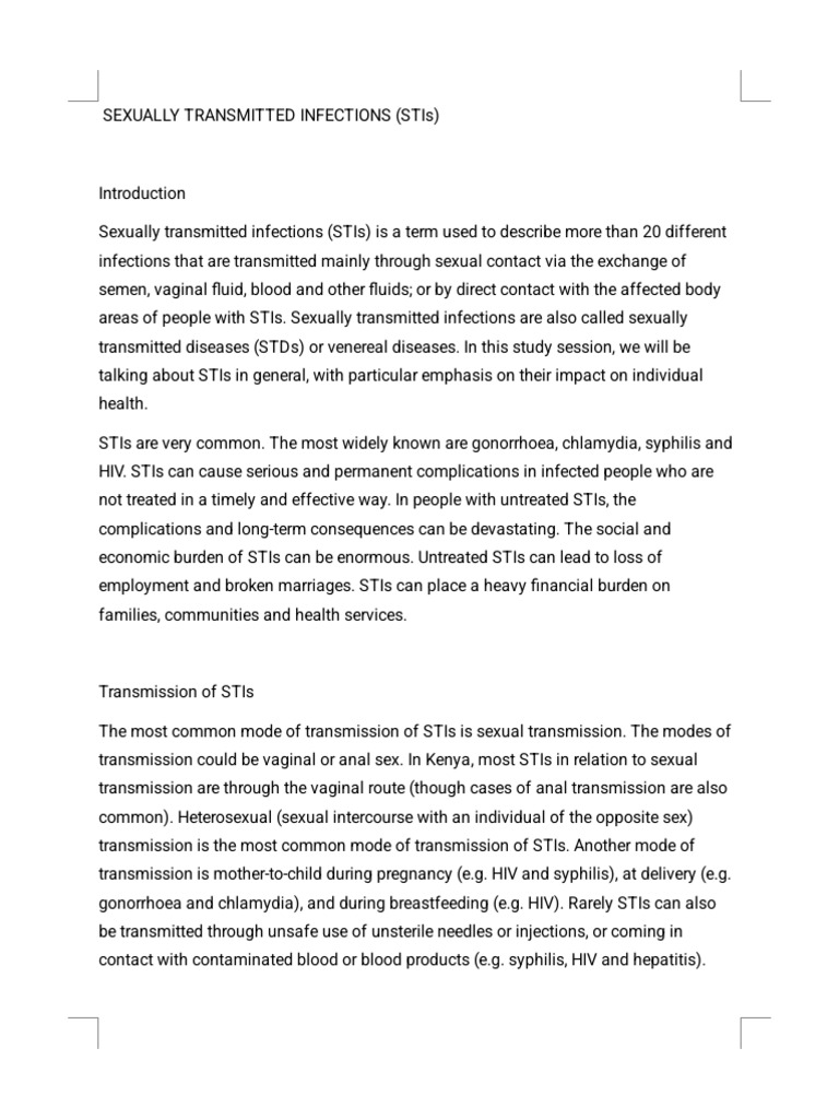 Sexually Transmitted Infections | PDF | Sexually Transmitted Infection ...