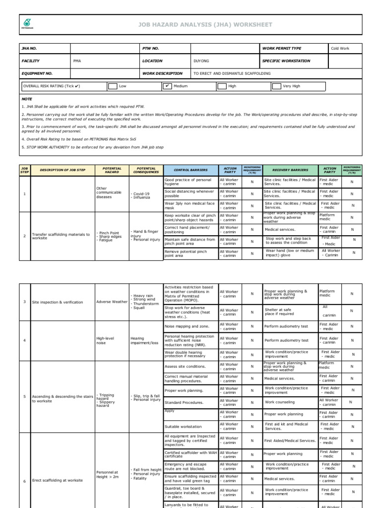03 Jha - Erect & Dismantle Scaffolding | PDF | First Aid | Occupational Safety And Health