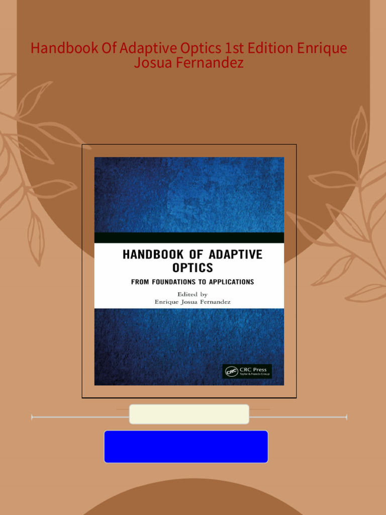 (FREE PDF SAMPLE) Handbook of Adaptive Optics 1st Edition Enrique Josua Fernandez Ebook Full ...